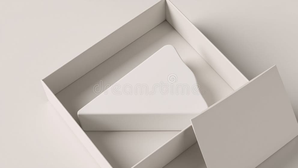 3D Rendering Triangular Cake Slice Mockup Package in a Blank Box ...