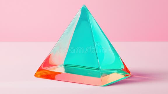 A 3D Rendering of a Triangular Prism with a Gradient Color Scheme ...