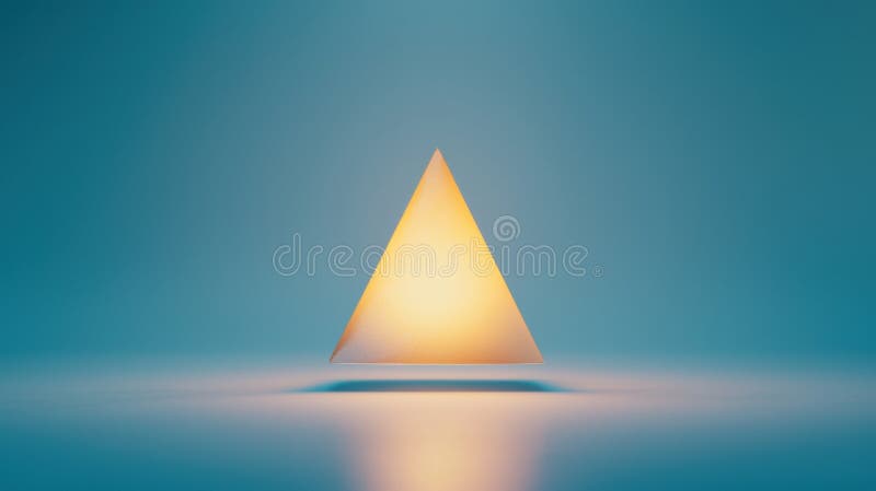 A 3D Rendering of a Triangular Prism Illuminated from Below, Casting a ...