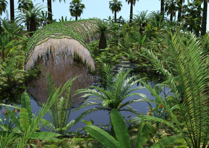 3D Rendering Tropical Landscape Stock Image - Image of flora, outdoor ...