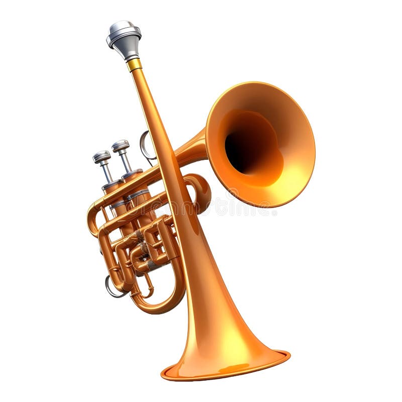 3D Rendering of a Trumpet on Transparent Background - Ai Generated ...