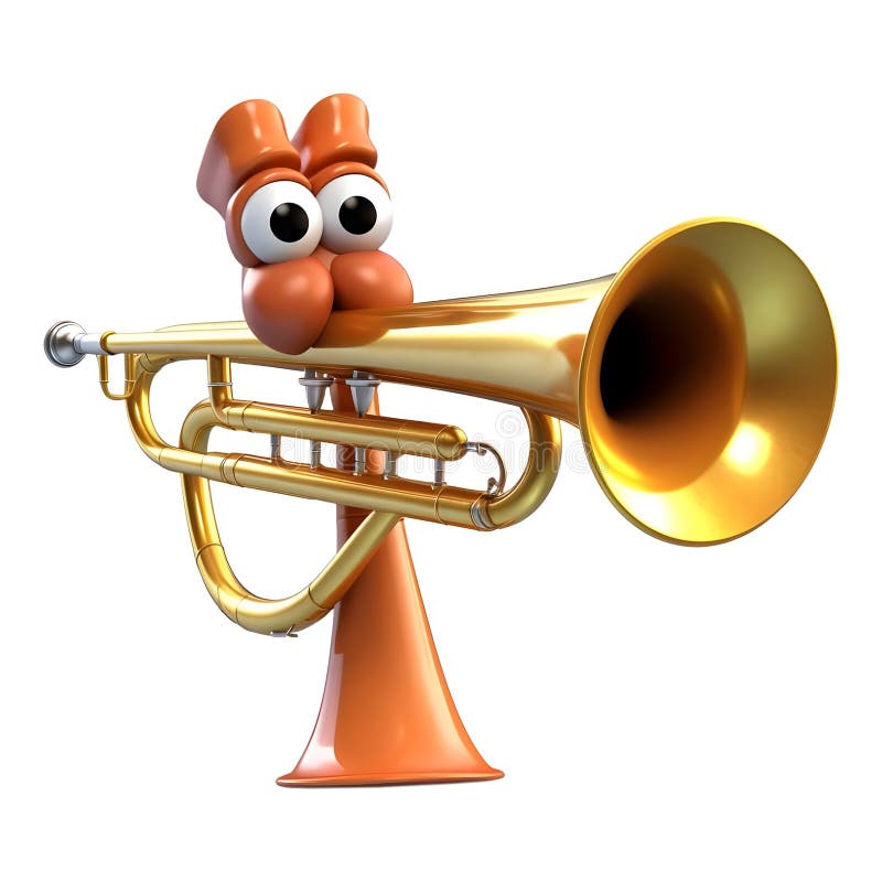 3D Rendering of a Trumpet on Transparent Background - Ai Generated ...