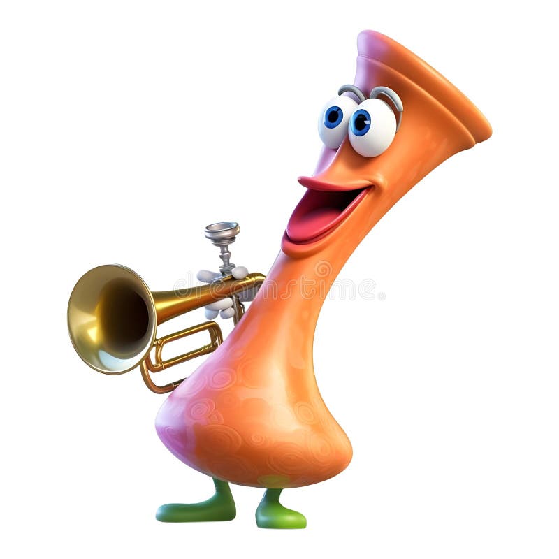 3D Rendering of a Trumpet on Transparent Background - Ai Generated ...