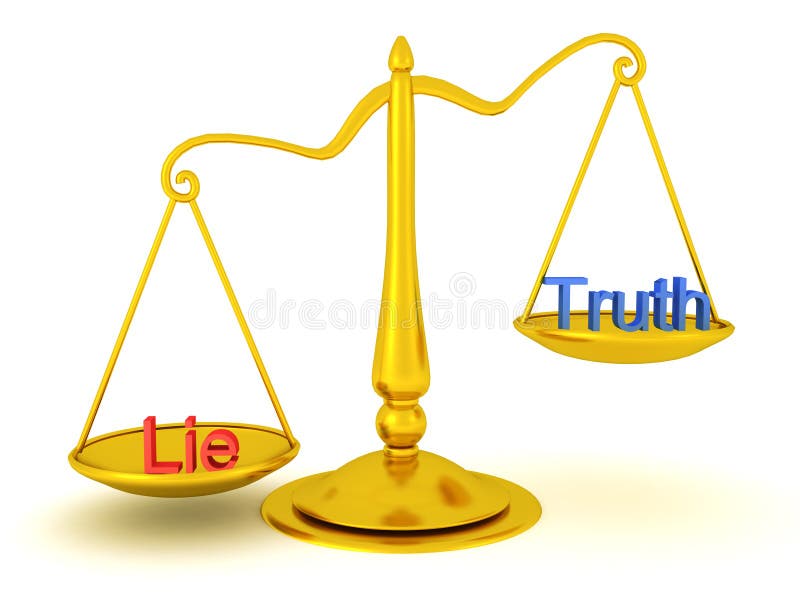 3D Rendering of Truth Versus Lie Justice Concept Stock Illustration ...