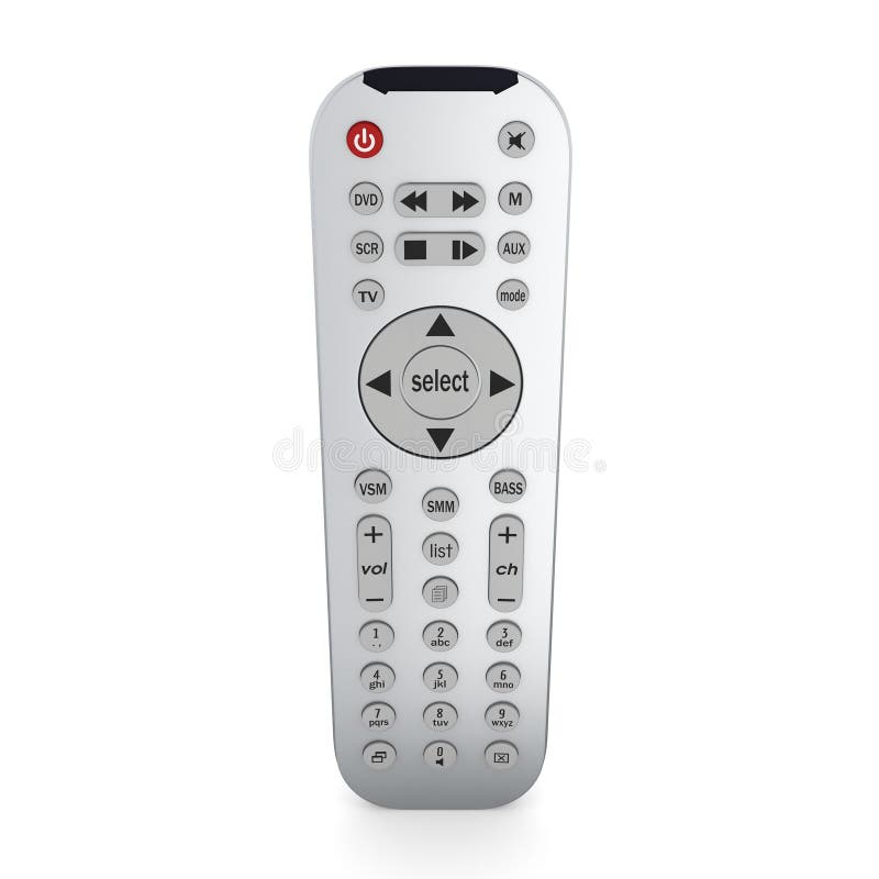 3D rendering TV Remote stock illustration. Illustration of multimedia ...