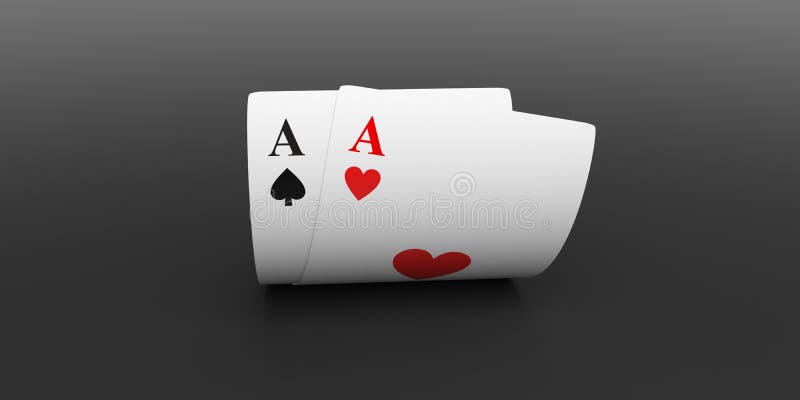 3d Rendering Two Aces Cards Stock Illustration - Illustration of design ...