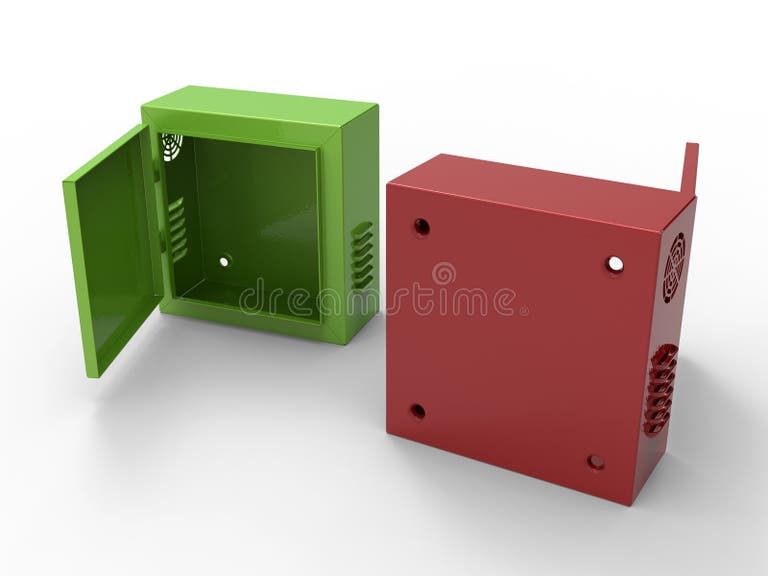 3D Rendering - Two Electrical Enclosure Units Stock Illustration ...