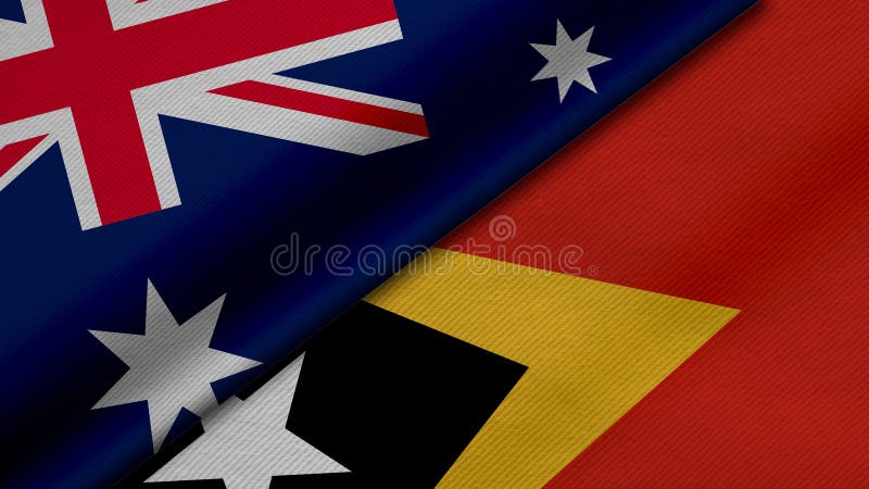 3D Rendering of Two Flags from Commonwealth of Australia and Democratic ...