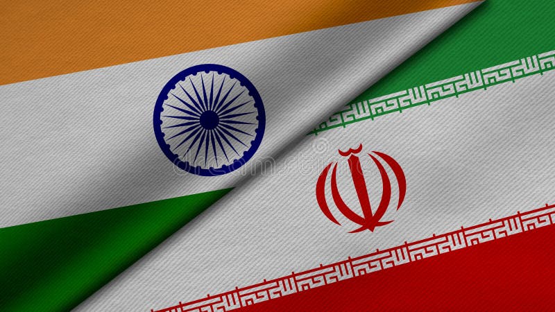 3D Rendering of Two Flags from India and Islamic Republic of Iran ...