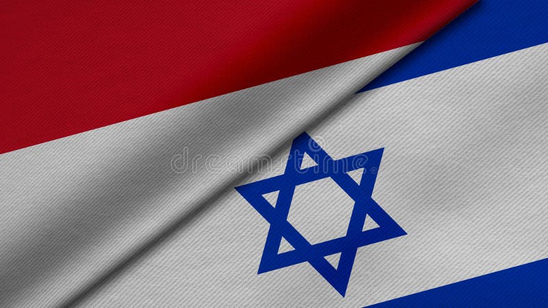 3D Rendering of Two Flags from Republic of Indonesia and State of ...