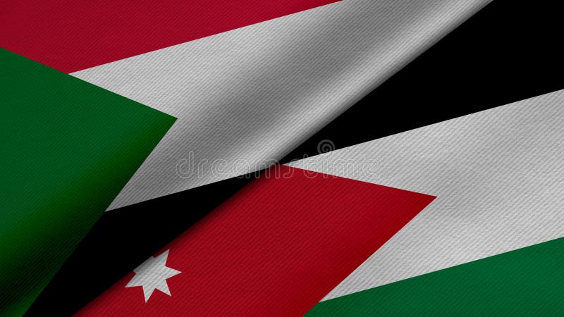 3D Rendering of Two Flags of Republic of the Sudan and Kingdom of ...