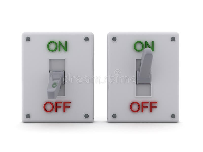 3D Rendering of Two on OFF Switches Stock Illustration - Illustration ...
