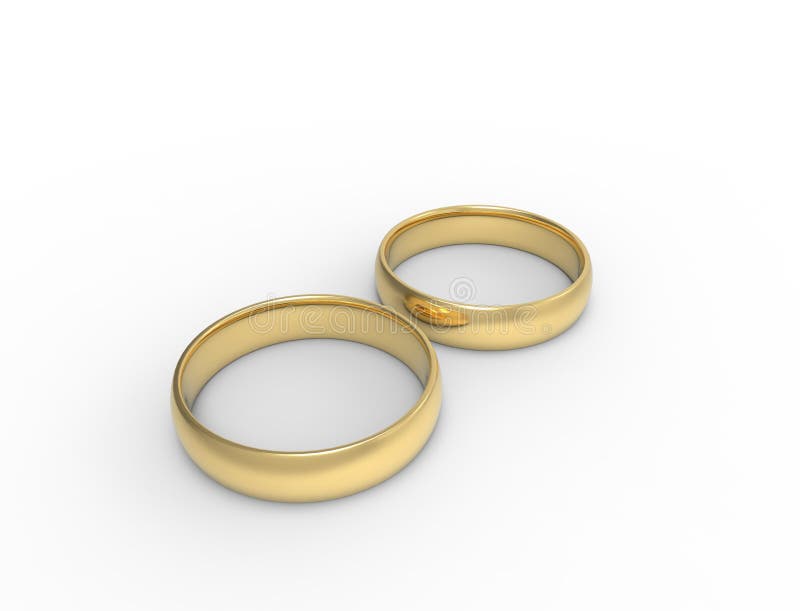 3D Rendering of Two Rings Isolated in White Background. Stock ...