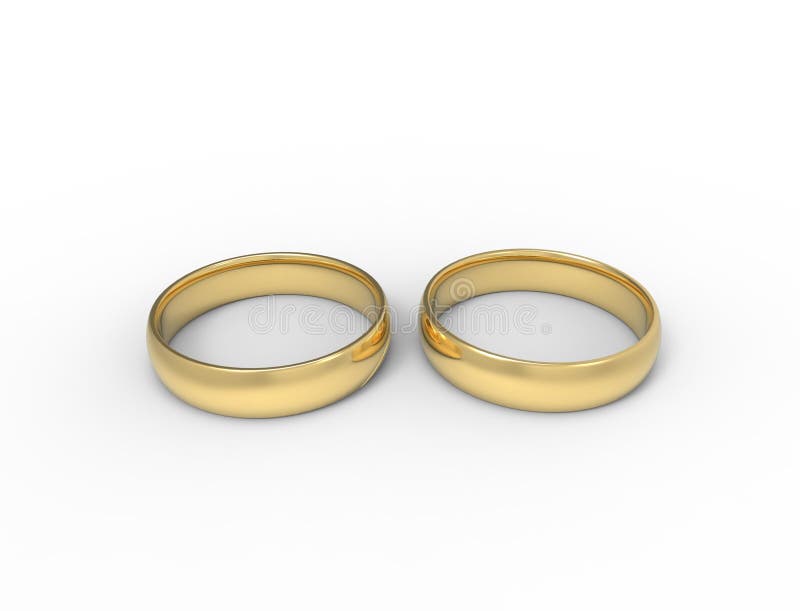 3D Rendering of Two Rings Isolated in White Background. Stock ...