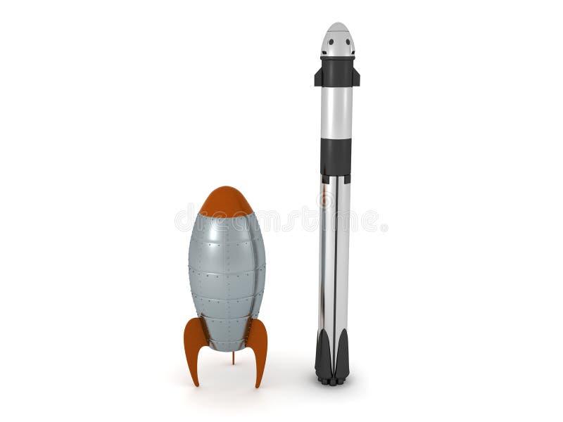 3D Rendering of Two Rockets Stock Illustration - Illustration of ...