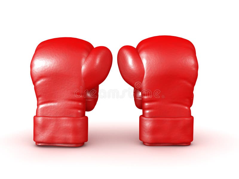 3D Rendering of Two Shiny Red Boxing Gloves Stock Illustration ...