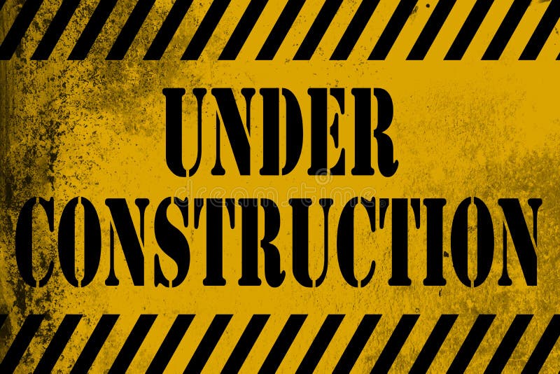 3D Rendering of an Under-construction Sign Yellow with Stripes Stock ...