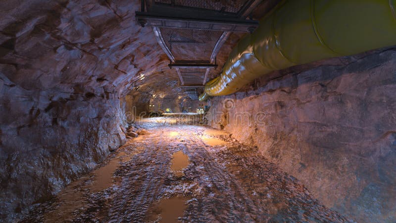 3D Rendering of the Underground Construction Site Stock Illustration ...
