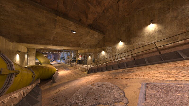3D Rendering of the Underground Construction Site Stock Illustration ...