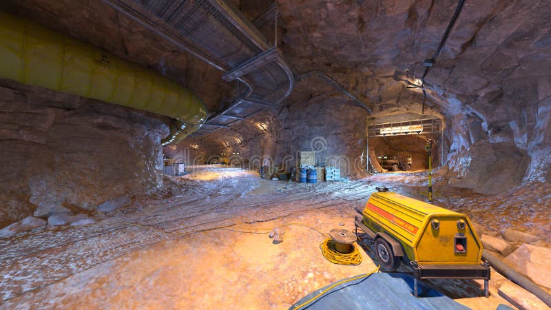 3D Rendering of the Underground Construction Site Stock Photo - Image ...