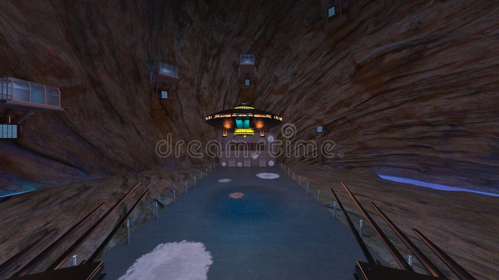 3D Rendering of the Underground Fortress Stock Illustration ...