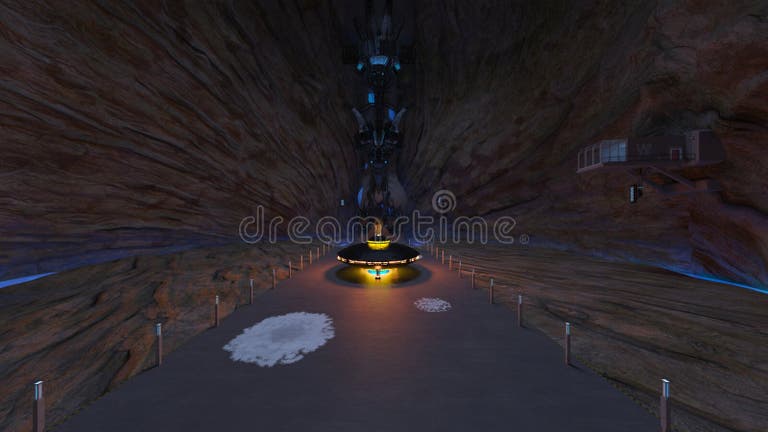 3D Rendering of the Underground Fortress Stock Illustration ...
