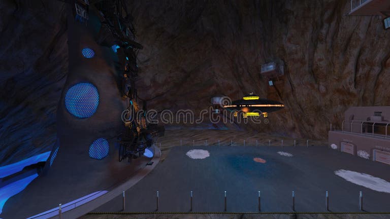 3D Rendering of the Underground Fortress Stock Illustration ...