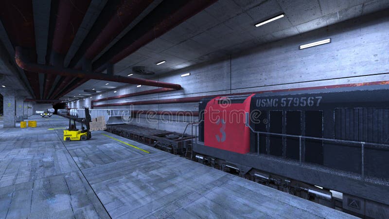 3D Rendering of the Underground Storage Facility Stock Illustration ...