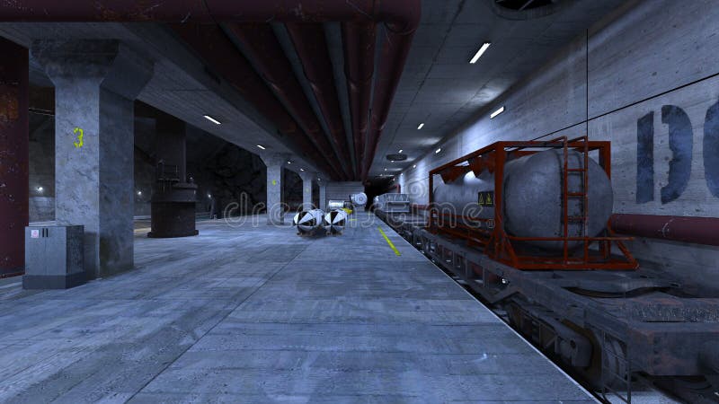 3D Rendering of the Underground Storage Facility Stock Illustration ...