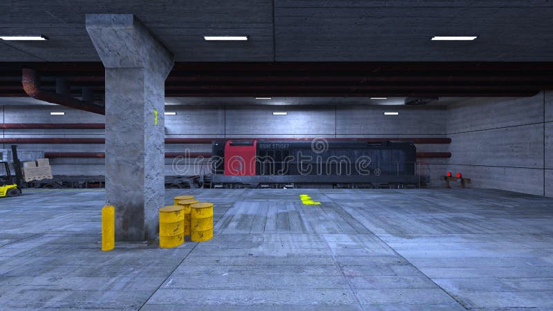 3D Rendering of the Underground Storage Facility Stock Illustration ...