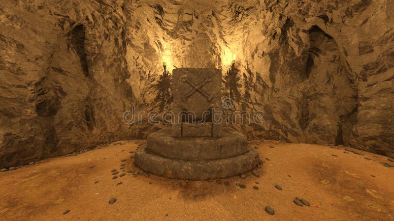 3D Rendering of the Underground Temple Stock Illustration ...