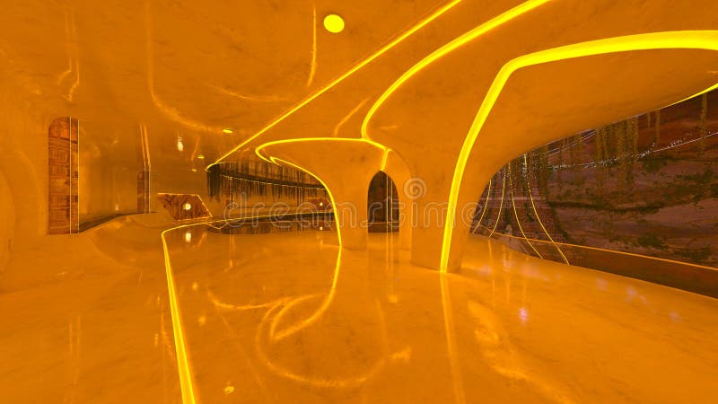 3D Rendering of the Underground Temple Stock Illustration ...