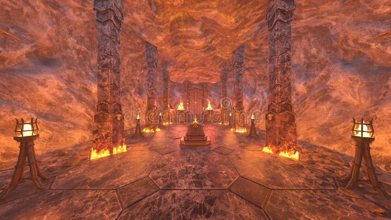 3D Rendering of the Underground Temple Stock Illustration ...