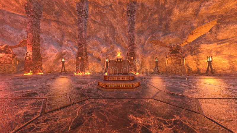 3D Rendering of the Underground Temple Stock Illustration ...