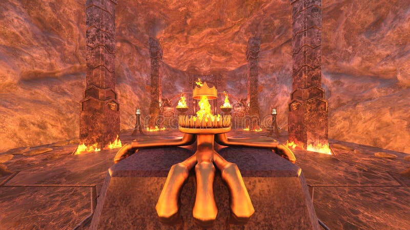 3D Rendering of the Underground Temple Stock Illustration ...