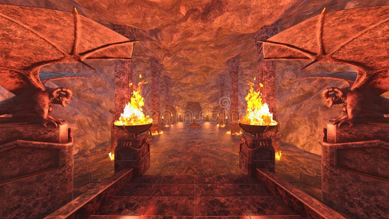 3D Rendering of the Underground Temple Stock Illustration ...