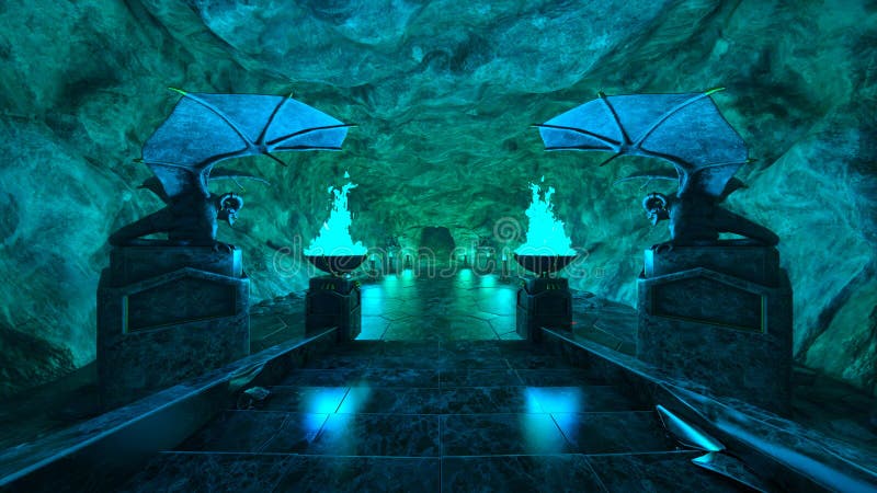 3D Rendering of the Underground Temple Stock Illustration ...