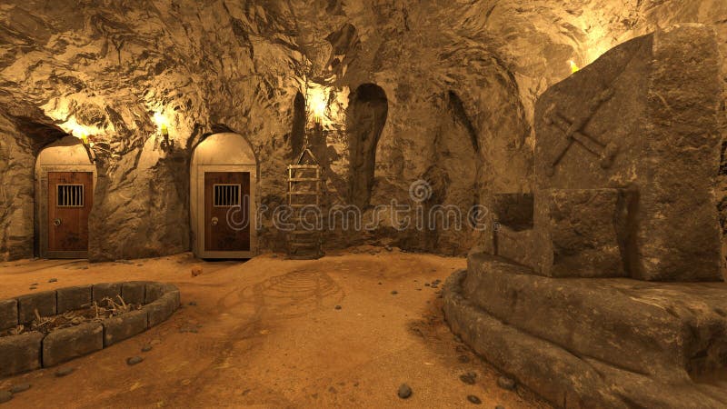 3D Rendering of the Underground Temple Stock Illustration ...