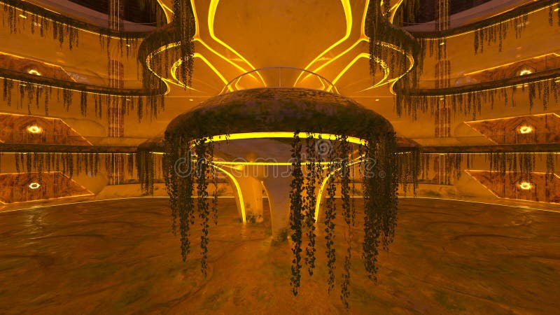 3D Rendering of the Underground Temple Stock Illustration ...