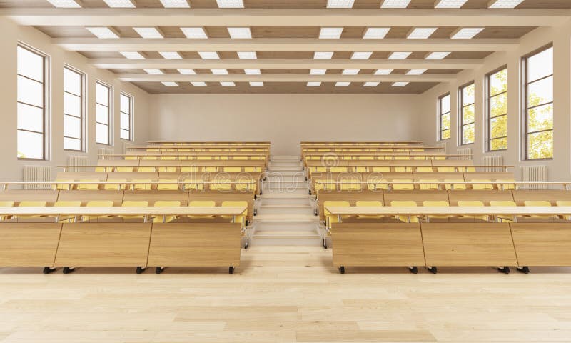 3D Rendering of a University Classroom Front View Stock Illustration ...