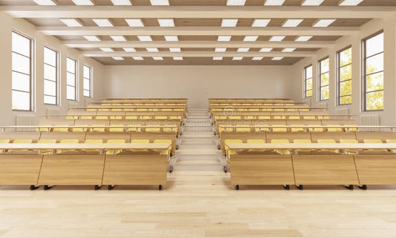 3D Rendering of a University Classroom Front View Stock Illustration ...