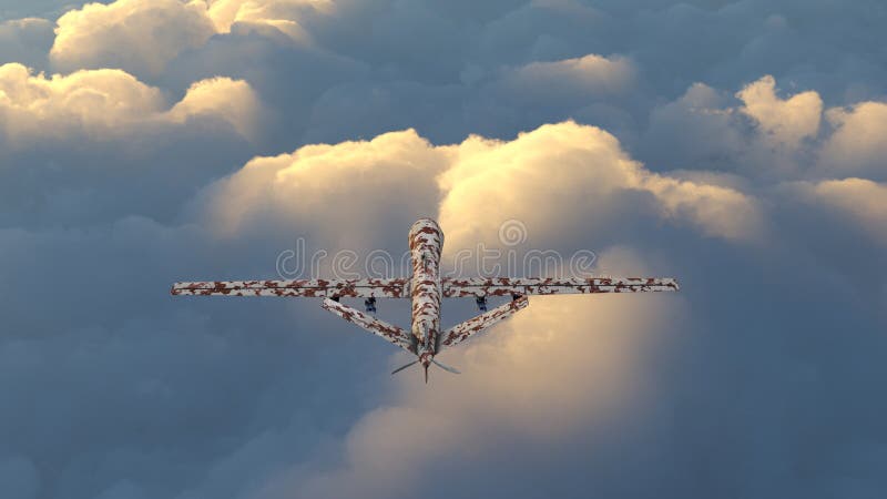 3D Rendering of an Unmanned Attack Aircraft Stock Illustration ...