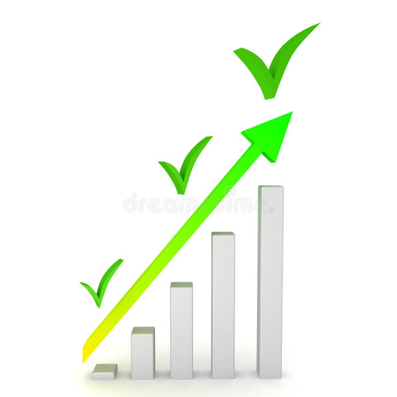 3d Upward Progress Business Chart Arrow Stock Illustration ...