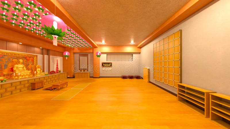 3D Rendering of the Urban Temple Stock Illustration - Illustration of ...