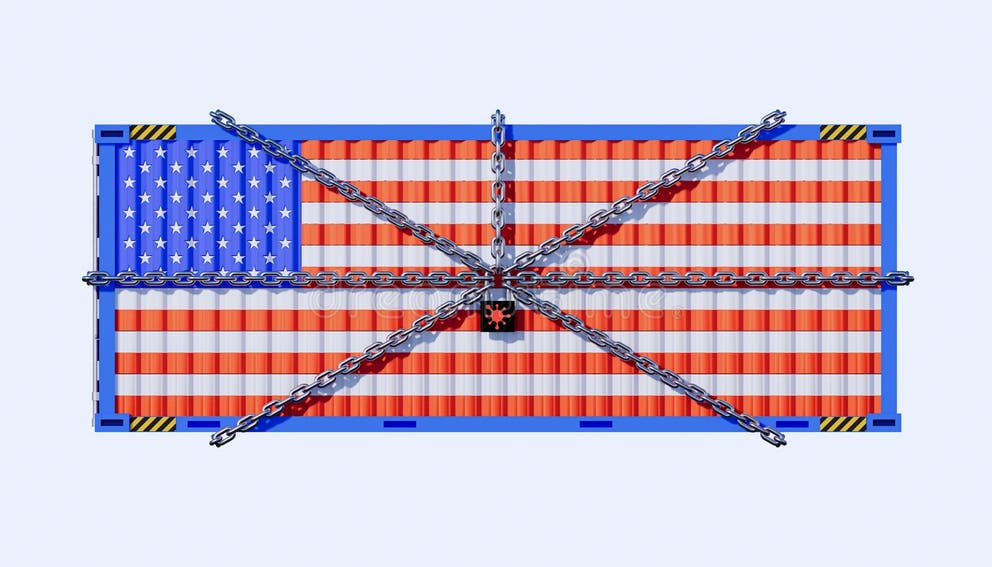 3d Cargo Container Lockdown Stock Illustration - Illustration of ...