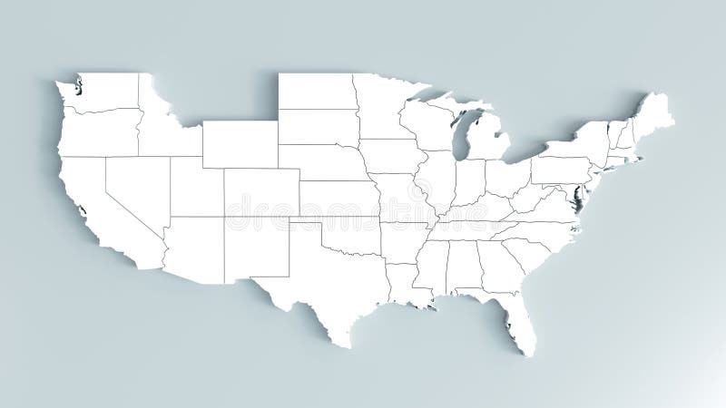 3D Rendering of USA Map stock illustration. Illustration of american ...