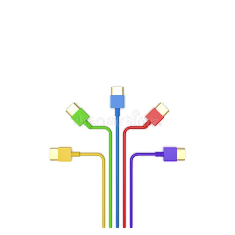 The 3d Rendering of USB Cable ICON Isolated with Clear Background Stock ...