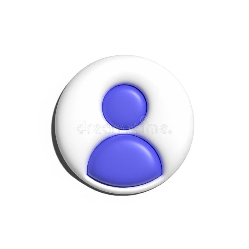 3d Rendering User Account on White Circle Stock Illustration ...