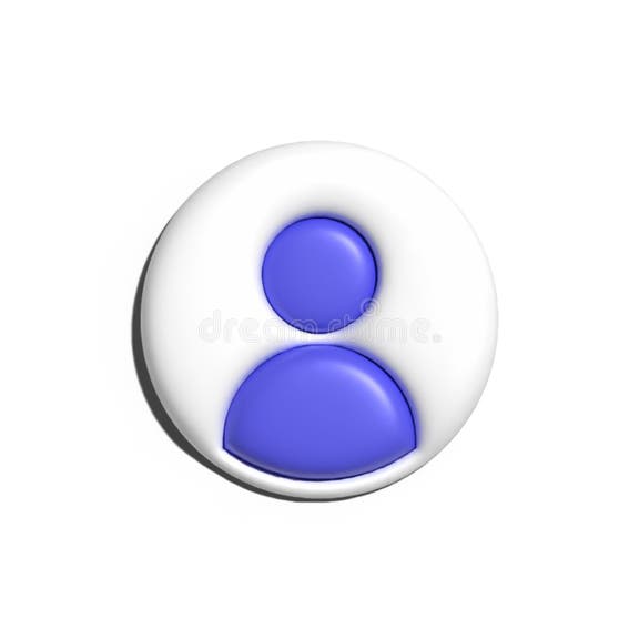 3d Rendering User Account on White Circle Stock Illustration ...