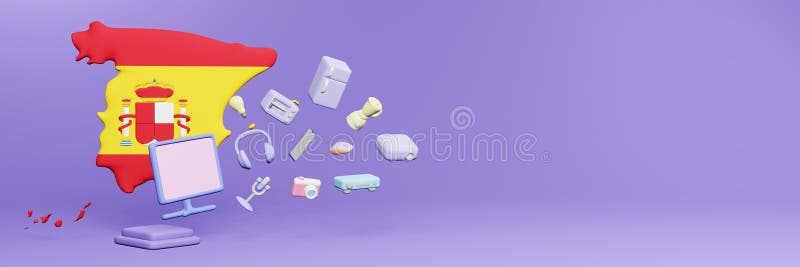 3d Rendering of Using Electronic Devices in the Country of Spain for ...